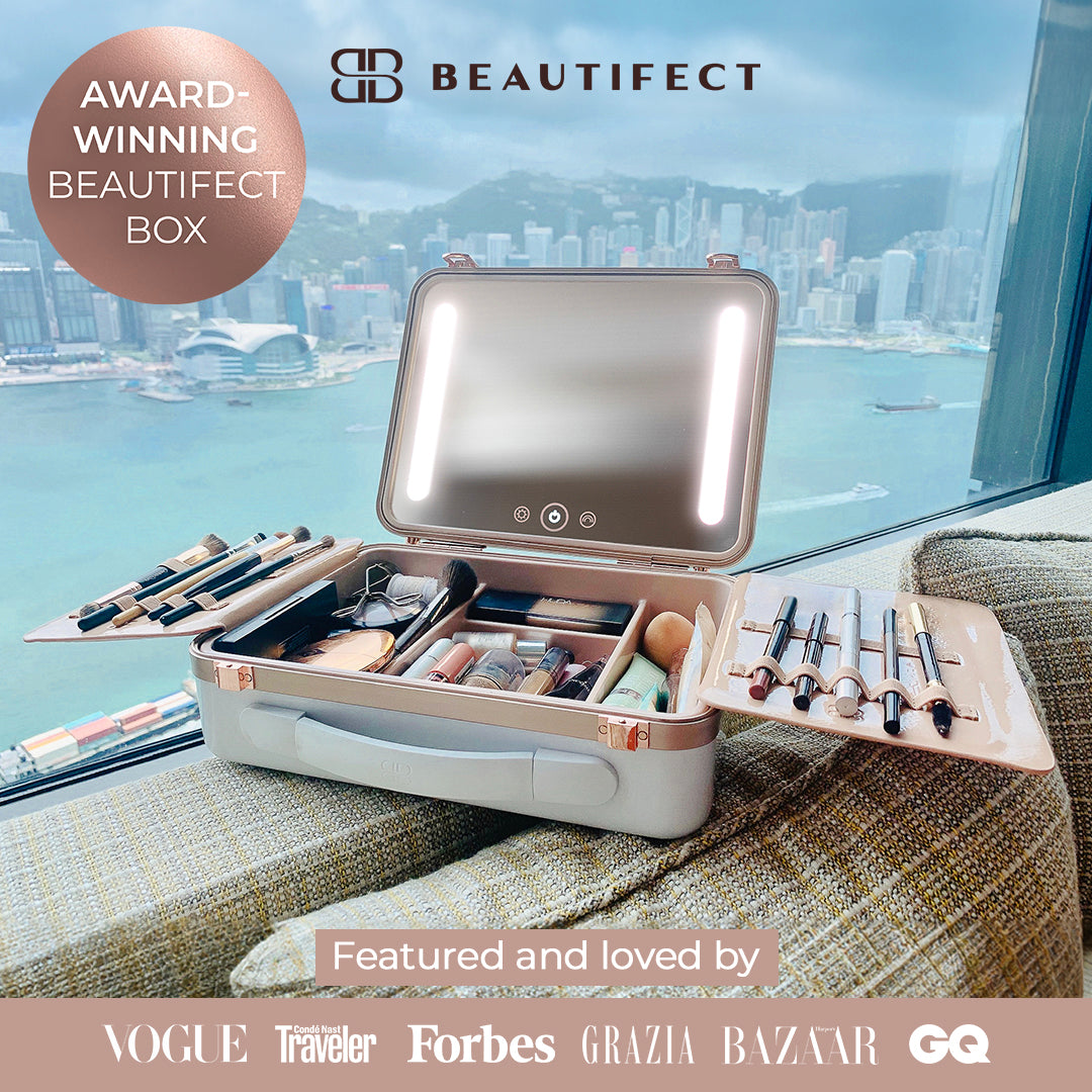 The Beautifect Box | White | Makeup Organiser With LED Mirror