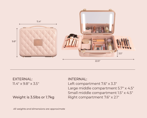 The Beautifect Box in Nude | A Portable Makeup Vanity With LED Mirror