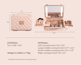 The Beautifect Box in Nude | A Portable Makeup Vanity With LED Mirror
