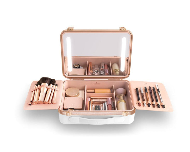 The Beautifect Box | White | Makeup Organiser With LED Mirror